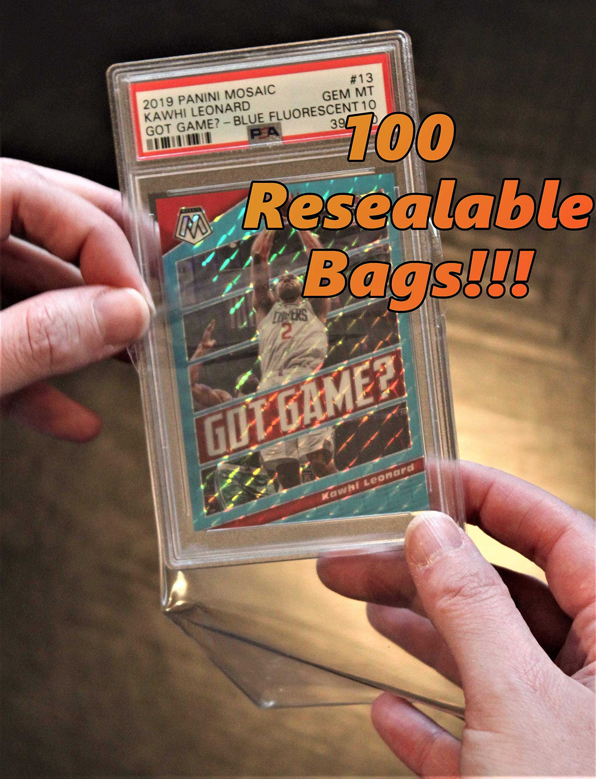PSA Graded Card Bags Sleeves (100 Count) Soft Holders for Trading Baseball Sports Slabs