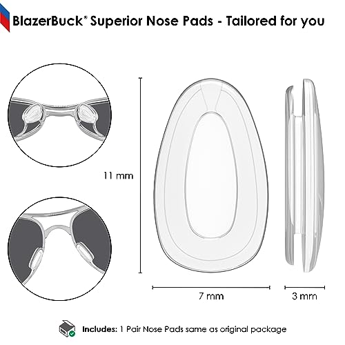 BLAZERBUCK Clear Replacement Nose Pads Nose Piece for Oakley Feedback Sunglass OO4079-1 Pair