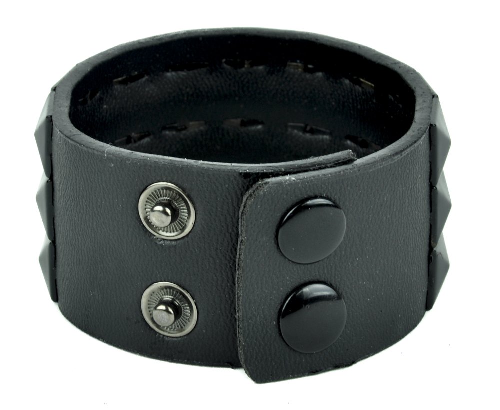 Black Pyramid Stud Wristband Gothic Jewelry Bracelet