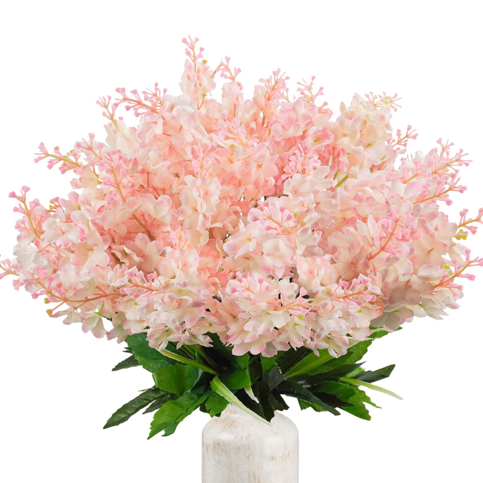 Uieke 4Pcs Artificial Flowers Wisteria Bundle Fake Flowers Silk Floral Bouquet Arrangements for Home Wedding Party Garden Fences Decor Light Pink