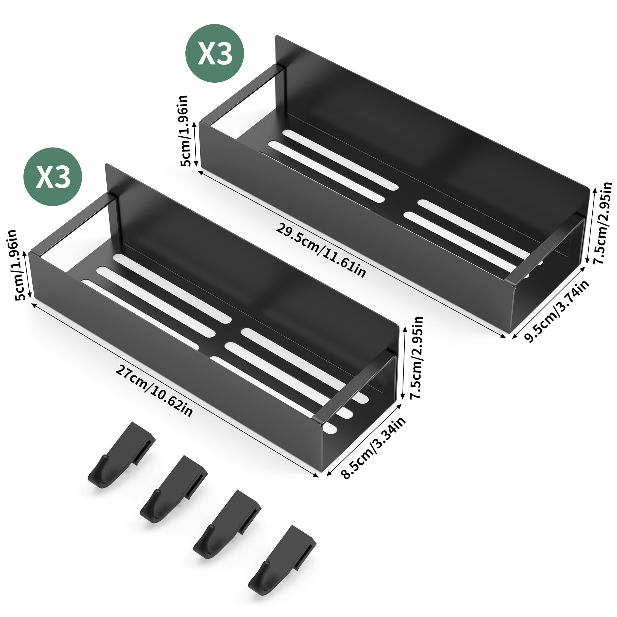 Hleelomi 6 Pack Magnetic Spice Rack Organizer Storage for Refrigerator and Oven, Fridge Organizers and Shelf