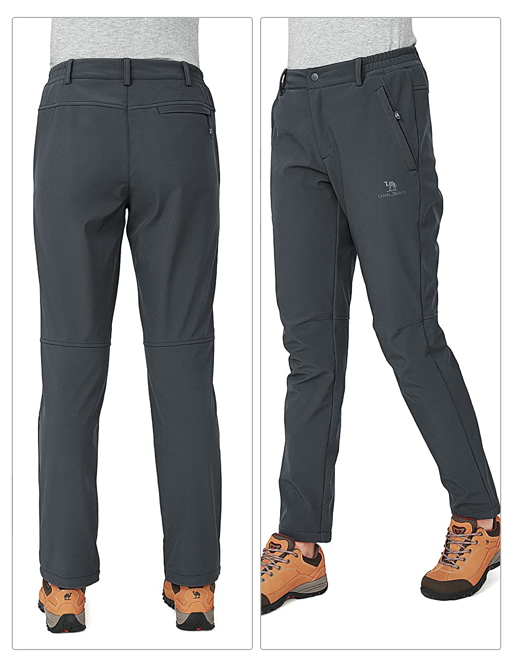 CAMEL CROWN Womens Waterproof Softshell Fleece Lined Pants Warm Windproof Ski Snow Insulated Hiking Hunting Trousers