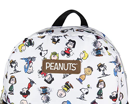 INTIMO Peanuts Snoopy Charlie Brown Sally Linus Cute School Travel Backpack With Faux Leather Bottom