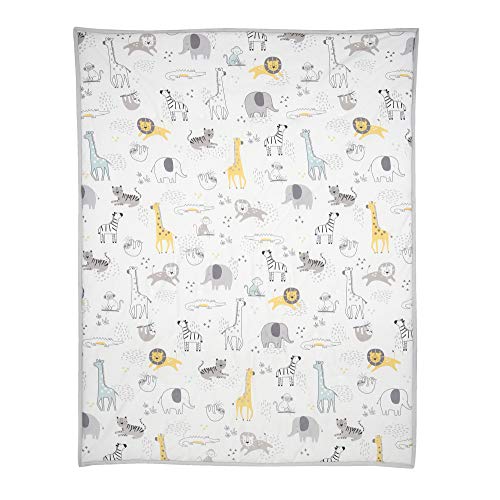 Lambs & Ivy Animal Jungle Cotton Jersey 4-Piece Crib Bedding Set - Multicolor