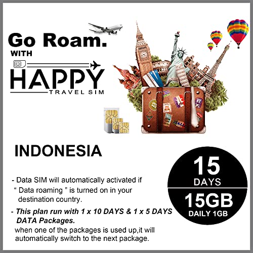 Indonesia SIM Card, Indonesia Data Roaming SIM Card (15DAYS-15GB)