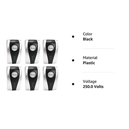 Duvik Power Saver, Energy Saver, Electricity Reducer Power Saving Box US Plug 90V-250V 30KW for Household Office Market 6 Pack, black