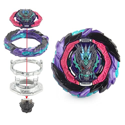 MECHGYRO Burst Launcher LR Play Blade Blade Toy Set Metal Fusion Gyros B-186 DB #01 ROAR BAHAMUT God Bey Battling Top Toys Left Right Launcher Handle Grip Evolution Blades Game Set Gift for Boys 8-12+