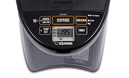 Zojirushi CD-NAC40BM Micom Water Boiler & Warmer, 4.0 Liter, Metallic Black