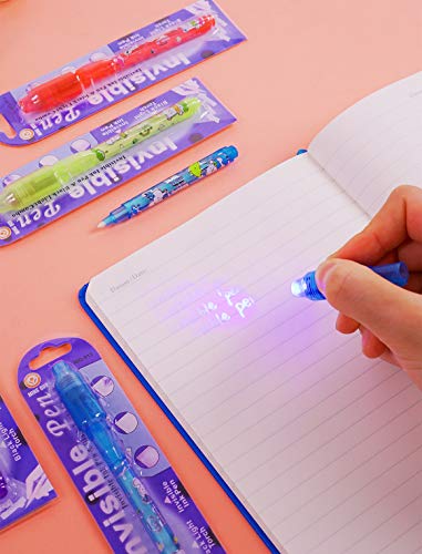 Invisible Ink Pen 24Pcs Spy Pen with UV Light Magic Marker Kid Pens for Birthday Party,Writing Secret Message for Easter Day Halloween Christmas Party Bag Gift