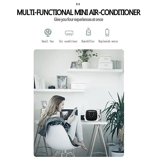 Portable Air Conditioner,Upgraded 4 in 1 Personal, Continuously Viable, USB Desk Evaporative Air Cooler for Home,Bedroom, Office,Camping and Dorm | Easy Installation and Rechargeable