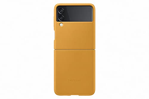 SAMSUNG Galaxy Z Flip3 Leather Cover - Official Case - Mustard