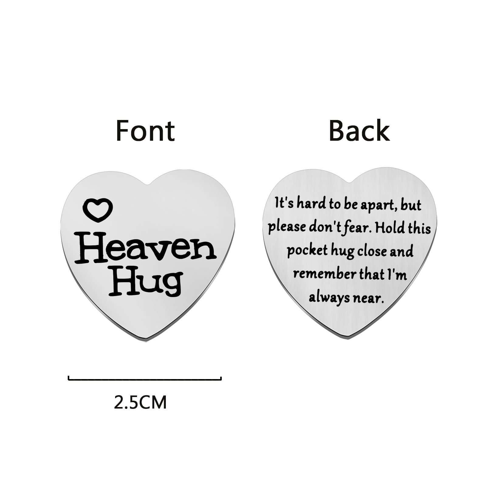 BLEOUK Pocket Hug From Heaven Pocket Token Condolences Bereavement Gift Keepsake Jewelry (hard to be apart)