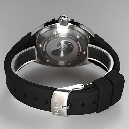 Pantor Nautilus Dive Watch - 200m Diver Watches for Men with Automatic Movement, Rotating Bezel, Sapphire Crystal and Rubber Strap Diving Watch(Black)