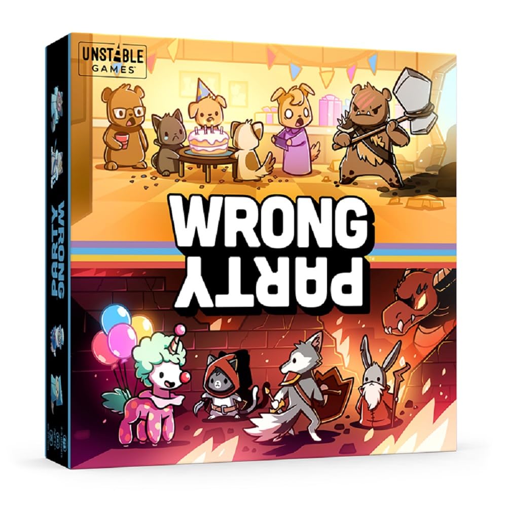 Unstable Games - Wrong Party Base Game - Delightfully quirky card game for tweens, teens, & adults - Draft style deck-building game - 2-5 players ages 12+ for game night