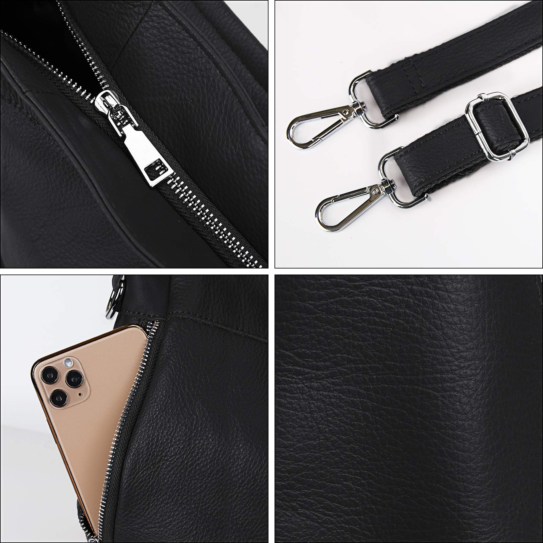 YALUXE Genuine Leather Shoulder Bags Stylish Hobo Handbags Purses Crossbody Bags for Women