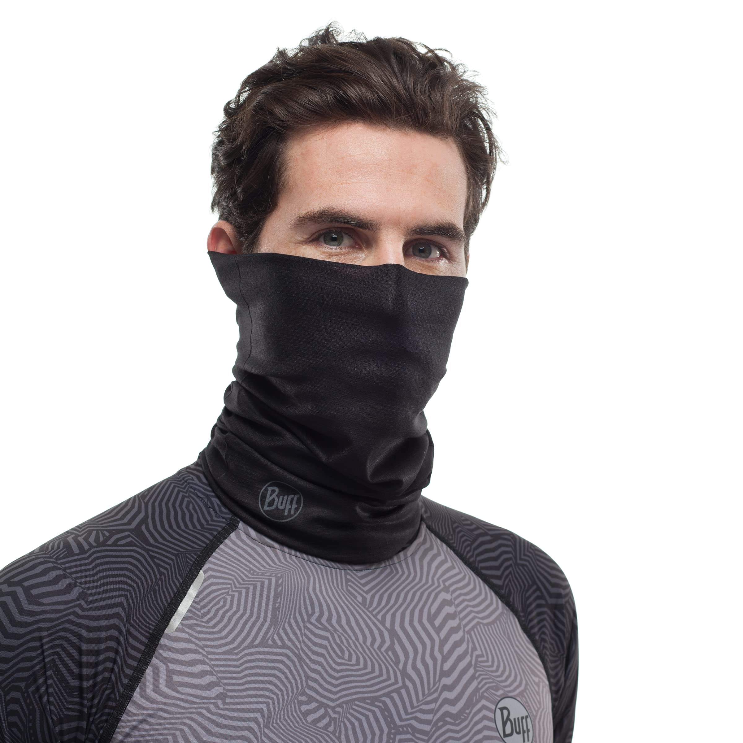 BUFF CoolNet UV Neck Gaiter, UPF 50 Sun Protection, Breathable, Cooling Bandana, Versatile, Quick Dry Face Mask, Melayia Multi, Adult Size