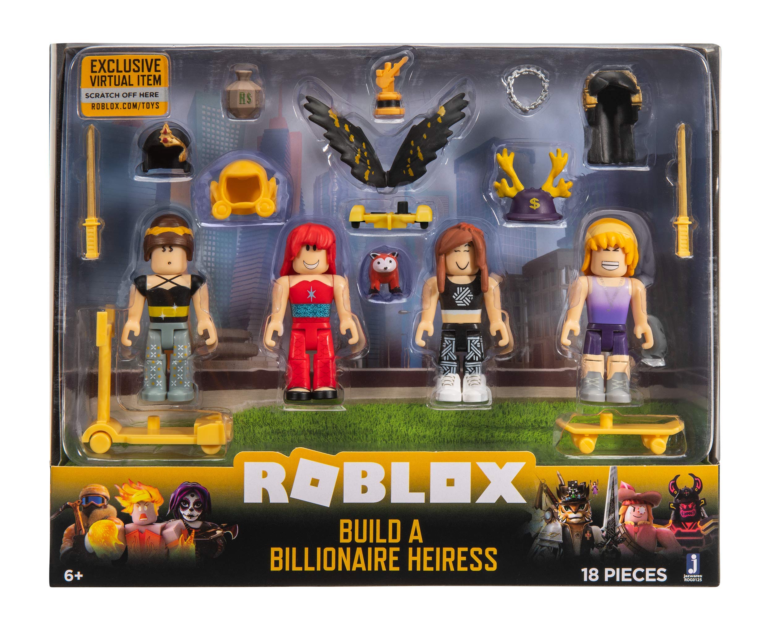 Roblox Celebrity Collection - Build a Billionaire Heiress Four Figure Pack [Includes Exclusive Virtual Item]
