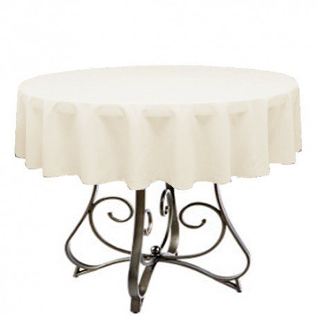 New Creations Fabric & Foam Inc Tablecloth for 48" Round Small Coffee Table, IvoryFlorida Tablecloth Factory New Creations Fabric & Foam Inc