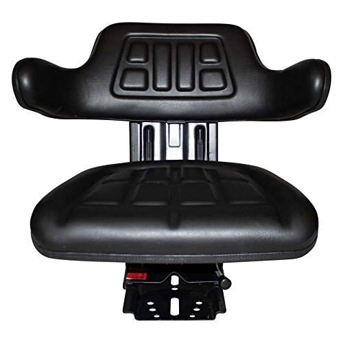 BLACK TRAC SEATS BRAND WAFFLE STYLE UNIVERSAL TRACTOR SUSPENSION SEAT WITH TILT FITS FORD/NEW HOLLAND 2N, 8N, 9N, NAA, JUBILEE (SAME DAY SHIPPING - Delivers in 1-4 Business days)