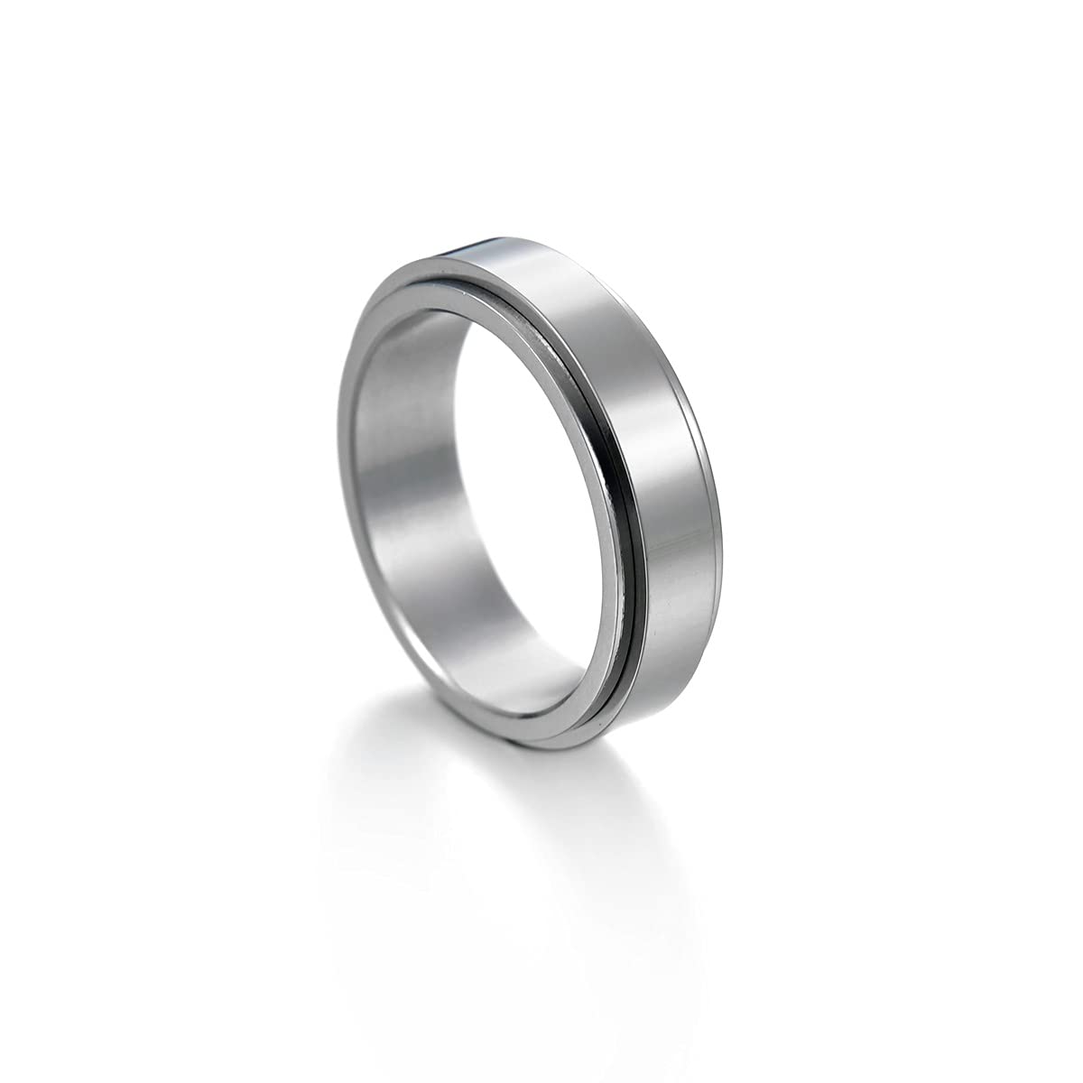 COLORFUL BLING 3 PCS Fidget Spinner Ring Stainless Steel Spinner Band Ring Fidget Rings for Women Men Relieving Stress Anxiety Ring Set -Size 7