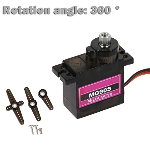 Nebwe Drone Accessories Rc Tools Rc Accessories and Parts 1PC MG90S Micro Metal Gear 9g Servo for RC Plane Helicopter Boat Car 360° Drone Parts Drone Tool Kit