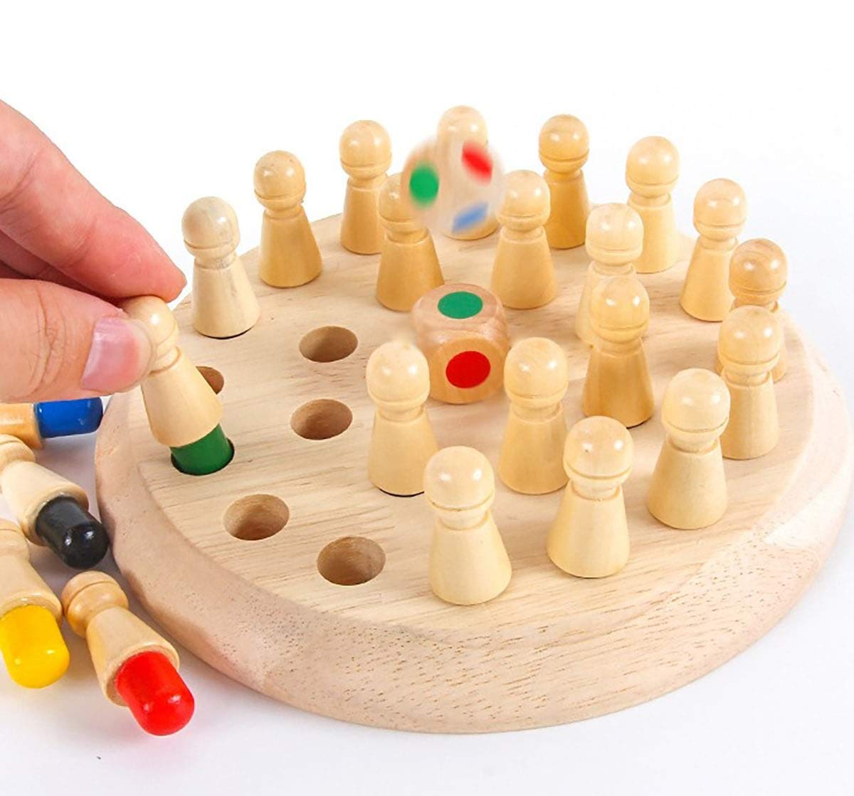 Wooden Memory Chess for Cognitive Development of Toddlers, Montessori Education Sensory Learning with Board Games for Preschool Children, Kindergarten Teaching Aids