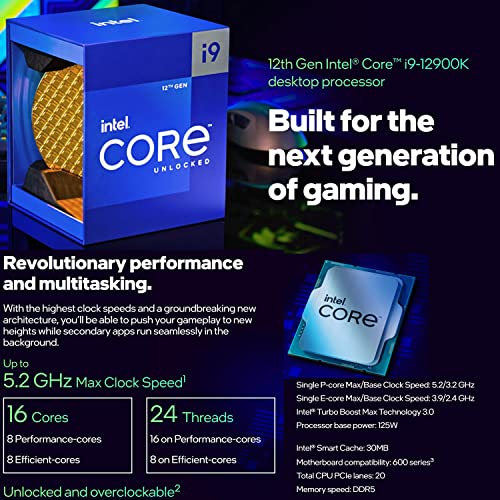 INLAND Performance 2TB GEN 4 PCIE 4.0 NVMe Internal SSD + Intel Core i9-12900K Desktop Processor with ASUS ROG Strix Z690-A Gaming WiFi D4 Motherboard