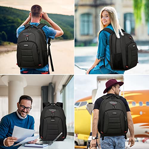 Laptop Backpack 15.6 Inch School Backpack for Teen Boys, Travel Backpack Large Water Resistant College Backpack Bookbag for Men Women with USB Charging Port, Black