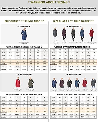 Outdoor Ventures Women's Lightweight Warm Long Puffer Coat with Hood-XL,32"