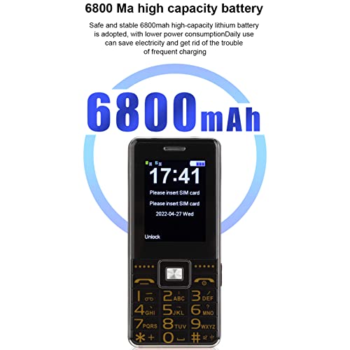 Heayzoki Cell Phone for Seniors, G600 Mobile Phone Big Button Senior Cell Phone 2G 6800Mah Multifunctional Large Capacity Dual Card Dual Standby Loud Voice for Older People(Black)