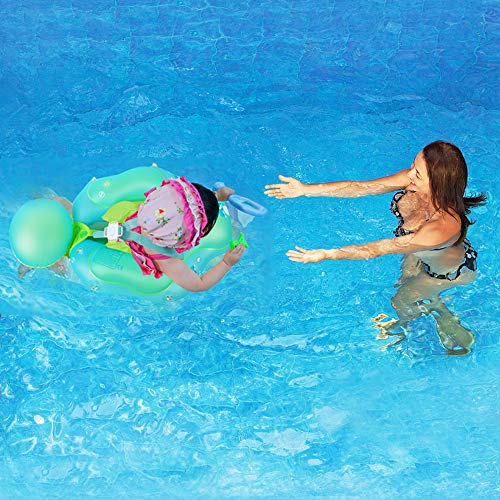 Relaxing Baby - Swimming Ring with Adjustable Seat Pocket,Removable Floating Ball,New Upgrade Baby Swim Ring with Canopy for Ages 6-36 Months