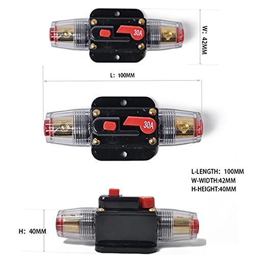 Circuit Breaker 150/100/50/30/20/40/60/80A 12V Car Truck Audio Modification Stereo Amplifier Circuit Breaker Automatic Reset Fuse Holder Switch (Color : 150a, Size : Black)