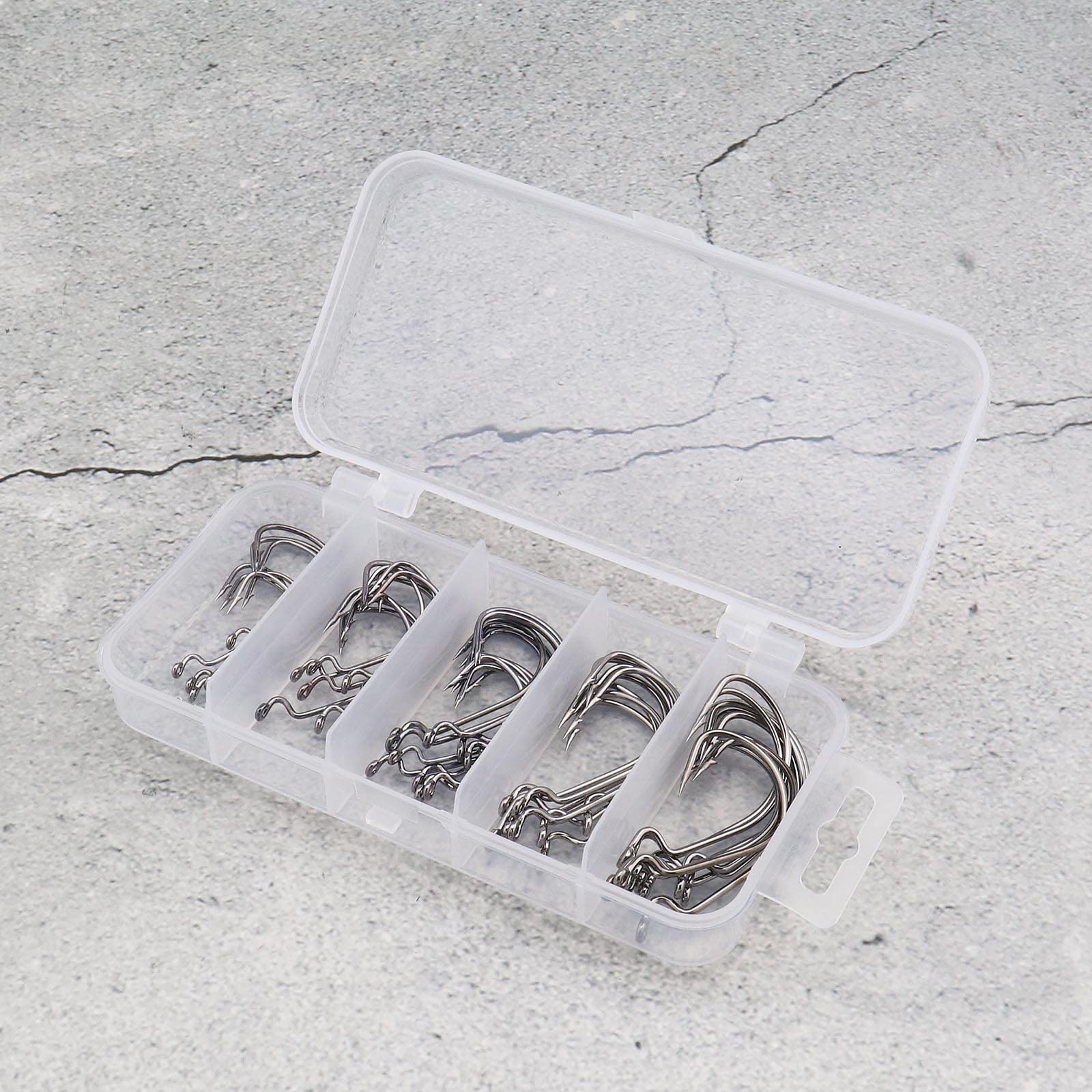 Create idea 50PCS Barbed Fishing Hooks Up-Turned Octopus Hooks Baitholder Hooks Fishing Tackle Hooks for Freshwater Saltwater 5 Sizes 2# 1# 1/0# 2/0# 3/0# 10PCS Each Size