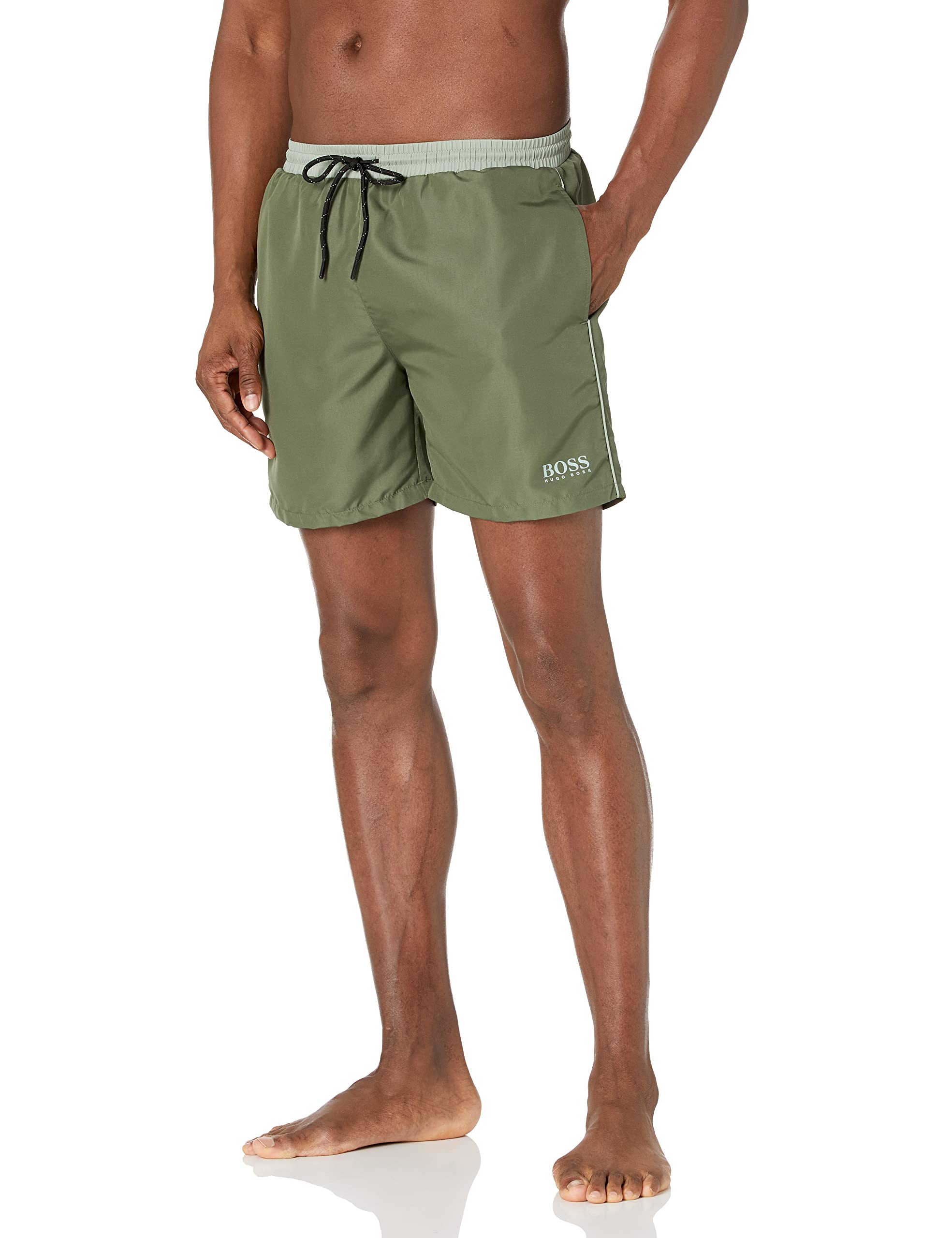 BOSS Medium Length Solid Swim Trunk