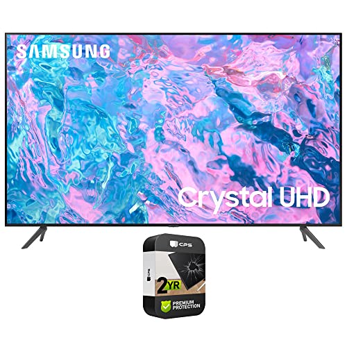 SAMSUNG UN50CU7000FXZA 50 inch Crystal UHD 4K Smart TV 2023 Bundle with 2 YR CPS Enhanced Protection Pack