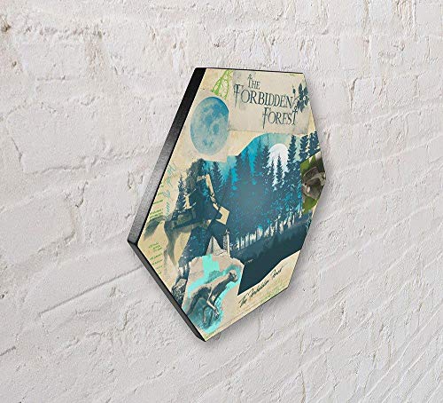 Harry Potter – Forbidden Forest – Watercolor Collage - 11.5” X 10” Hexagon Shaped KNEXAGON Wood Print – Hang Alone or Connect to Other Pieces – Officially Licensed Merchandise