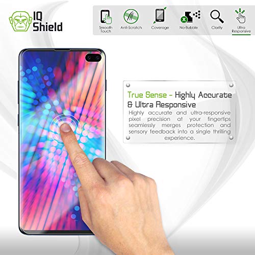 IQShield Screen Protector Compatible with Galaxy S10 Plus (S10+ 6.4 inch)(2-Pack)(Case Friendly) Anti-Bubble Clear TPU Film (NOT Compatible with Verizon S10 5G 6.7)(Works with Fingerprint ID)