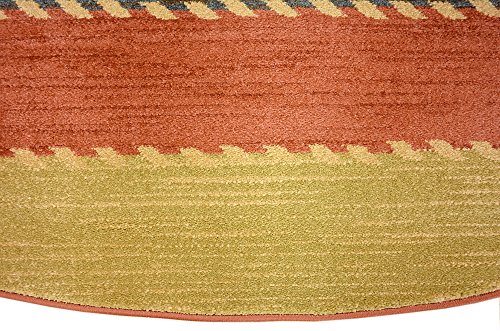 Unique Loom Fars Collection Area Rug - Monterey (8' Round, Multi/ Rust Red)