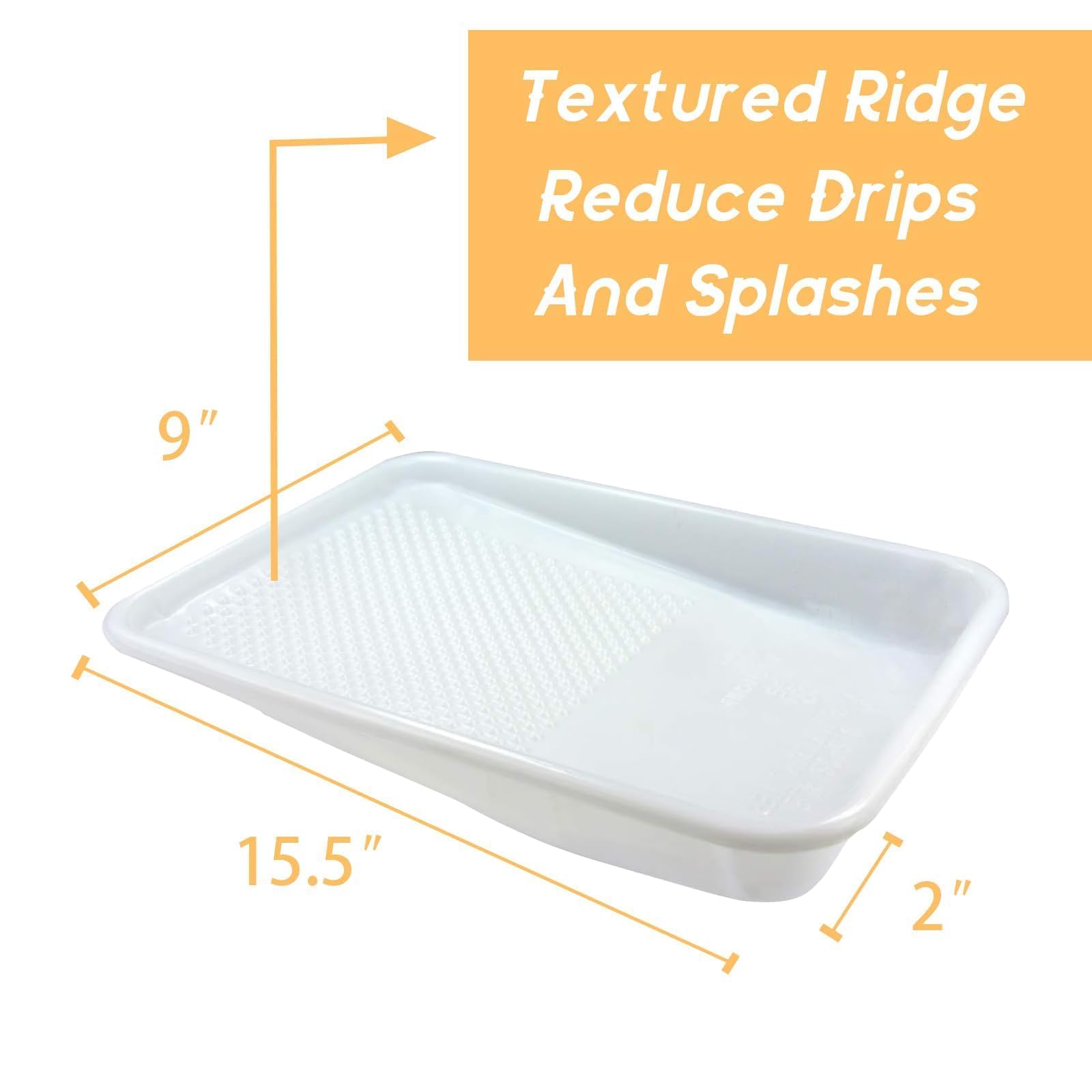 KINGORIGIN Paint Tray Liner, 12 Pack, 9 Inch Paint Roller Tray, Paint Tray with Textured Ridge, Disposable Paint Tray for Painting and DIY Projects