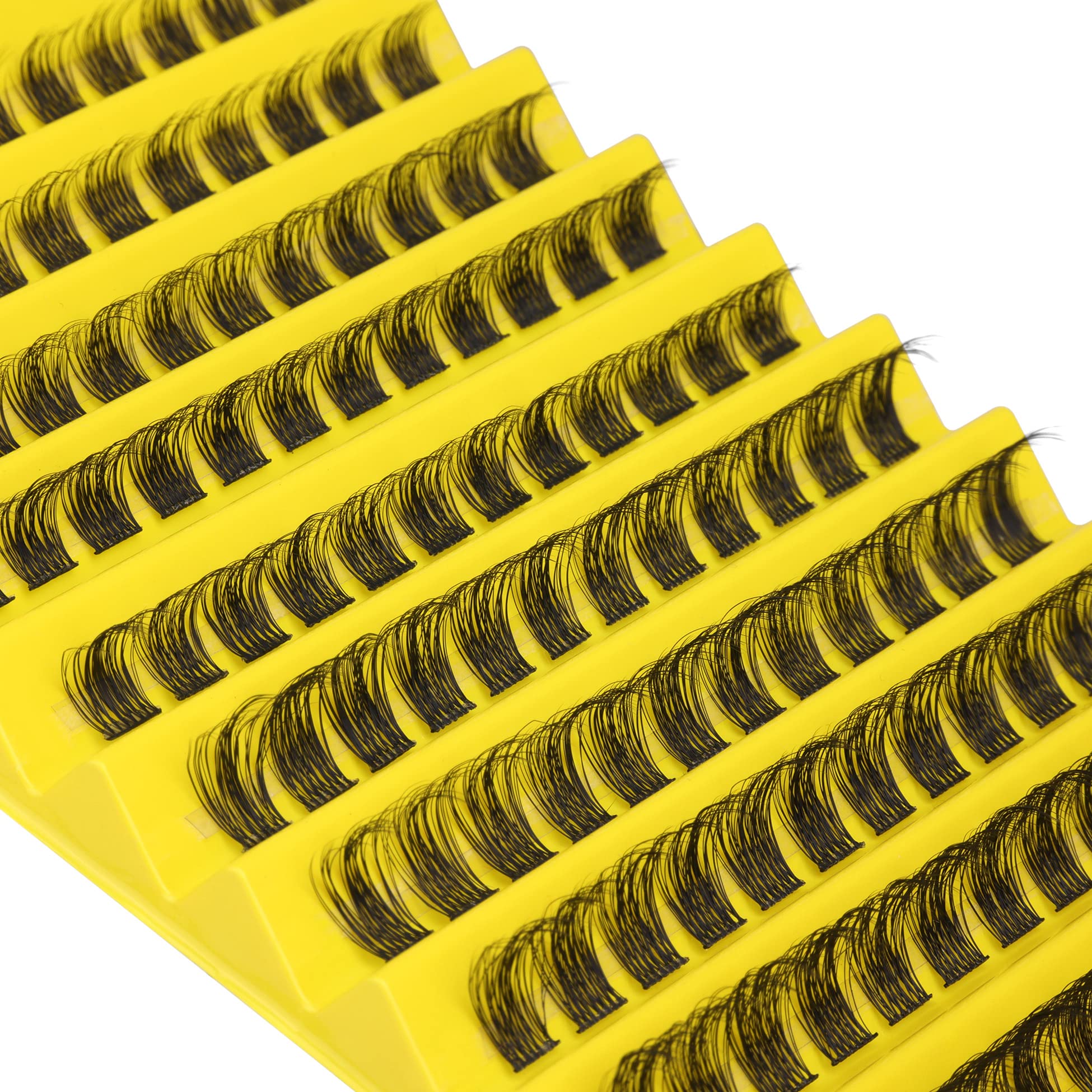 Cluster Lashes 120 Pcs Mixed Lengths DIY Eyelashes D Curl Ultra Thin Band Individual Lash Extension Natural Wispy Eyelash Clusters (11B,10MM-16MM)
