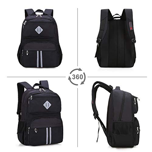 HOPYOCK® Kids Backpacks for Boys,Multi-Pocket Primary and Middle School Bookbags for Boys with Reflective Design,Fit for 6-16 Years Old