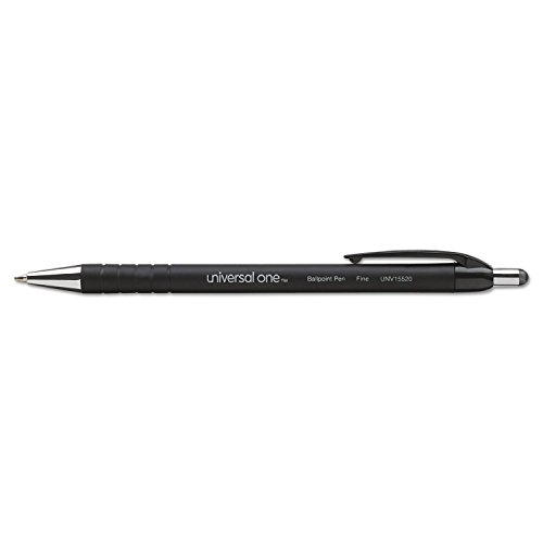 Universal Comfort Grip Ballpoint Rt Pen, Black Ink, Fine 0.7Mm, Dozen (15520)