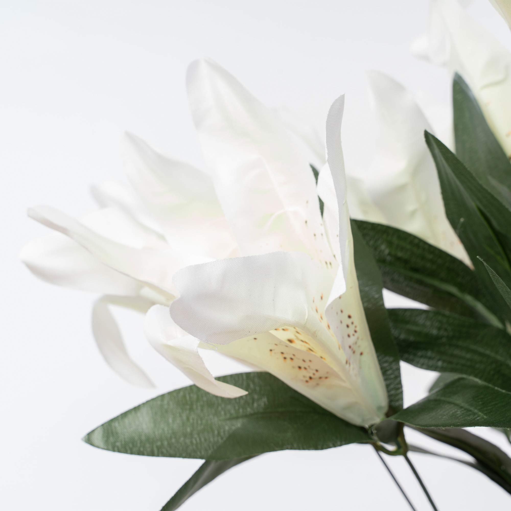 Simply Elegant 22" Artificial White Tiger Lily Bundle (10 Flowers) 30 Leaves Real Touch Fake Flowers for Home Garden, Office, Flowers Arrangement, Wedding Centerpiece, DIY