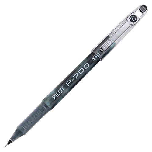 Pilot P-700 Rollerball Stick Gel Pen, Black Ink, Fine 0.7 mm, Dozen (PIL38610)