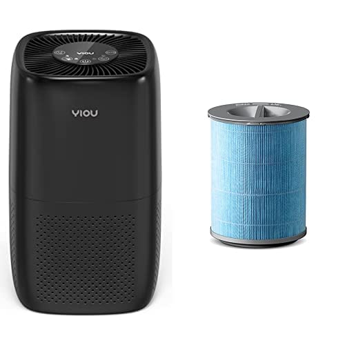 YIOU Air Purifier, Black & Air Purifier S1 Replacement Filter, Blue
