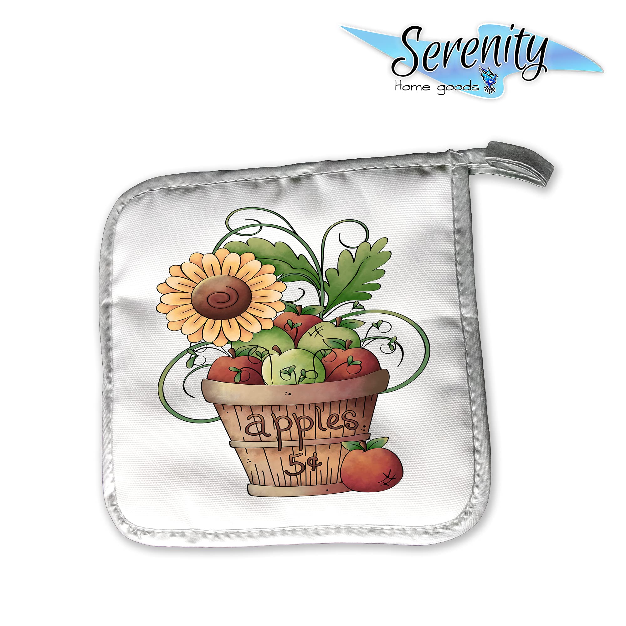 Decorative Cloth Kitchen Oven Mitt Pot Holder Set | Autumn Fall Halloween | Home Decor Seasonal Holiday Decorations | Rustic Harvest Pumpkin Spice Coffee