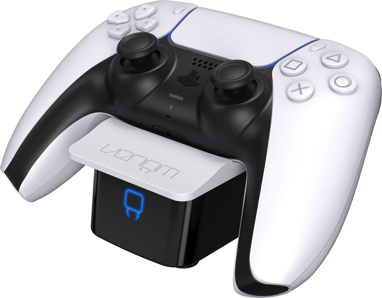 Venom PS5 Controller Charging Station, Slim Dock Compatible with PlayStation 5, Single Wireless Controller Charger with LED Indicators, Docking Station Stand with 1X USB Dongle