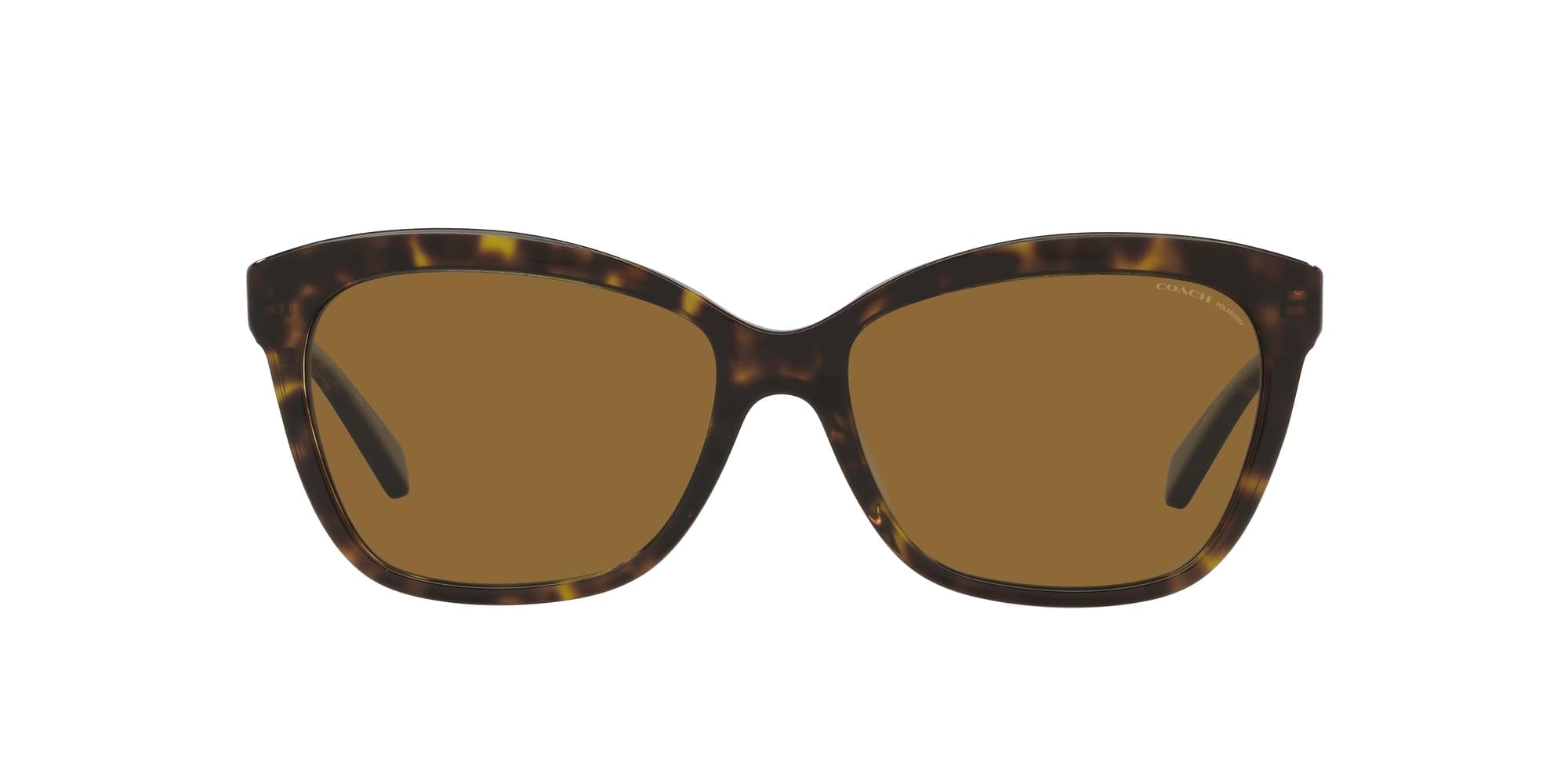 Coach HC8305 Sunglasses, Dark Tortoise/Brown Polarized, 57 mm