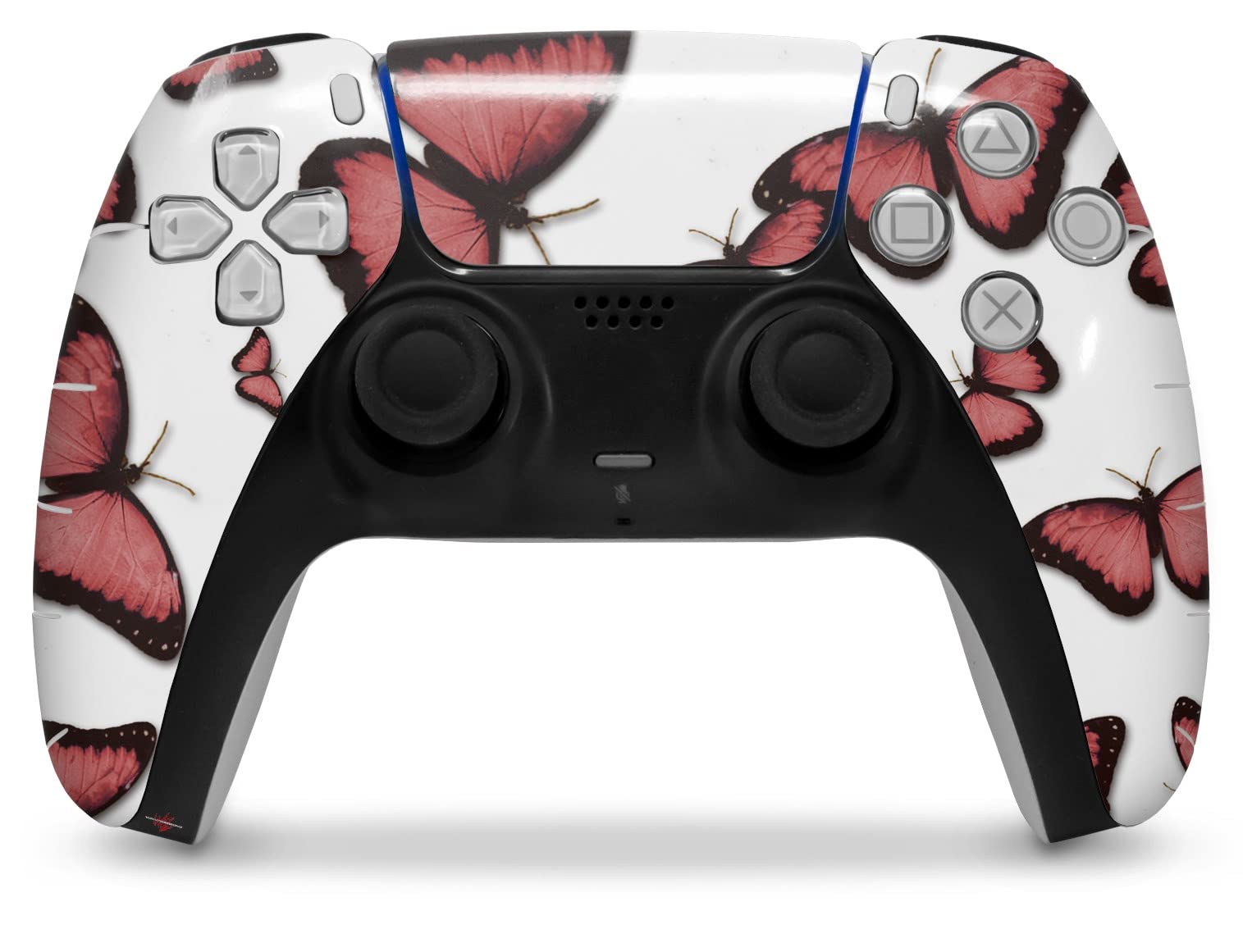 WraptorSkinz Skin Wrap compatible with Sony PS5 DualSense Controller Butterflies Pink (CONTROLLER NOT INCLUDED)