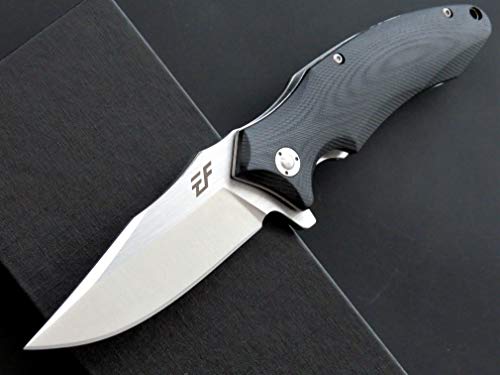 Eafengrow EF339 Folding Knife D2 Blade and G10 Handle with Clip Folding Camping Knives Outdoor Pocket Knives (black)